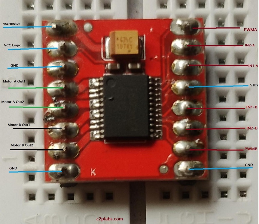 DC Motor Control Using Raspberry Pi Pico RP2040 And TB6612FNG C2P Labs DC Motor Control Using Raspberry Pi Pico RP2040 And TB6612FNG C2P Labs